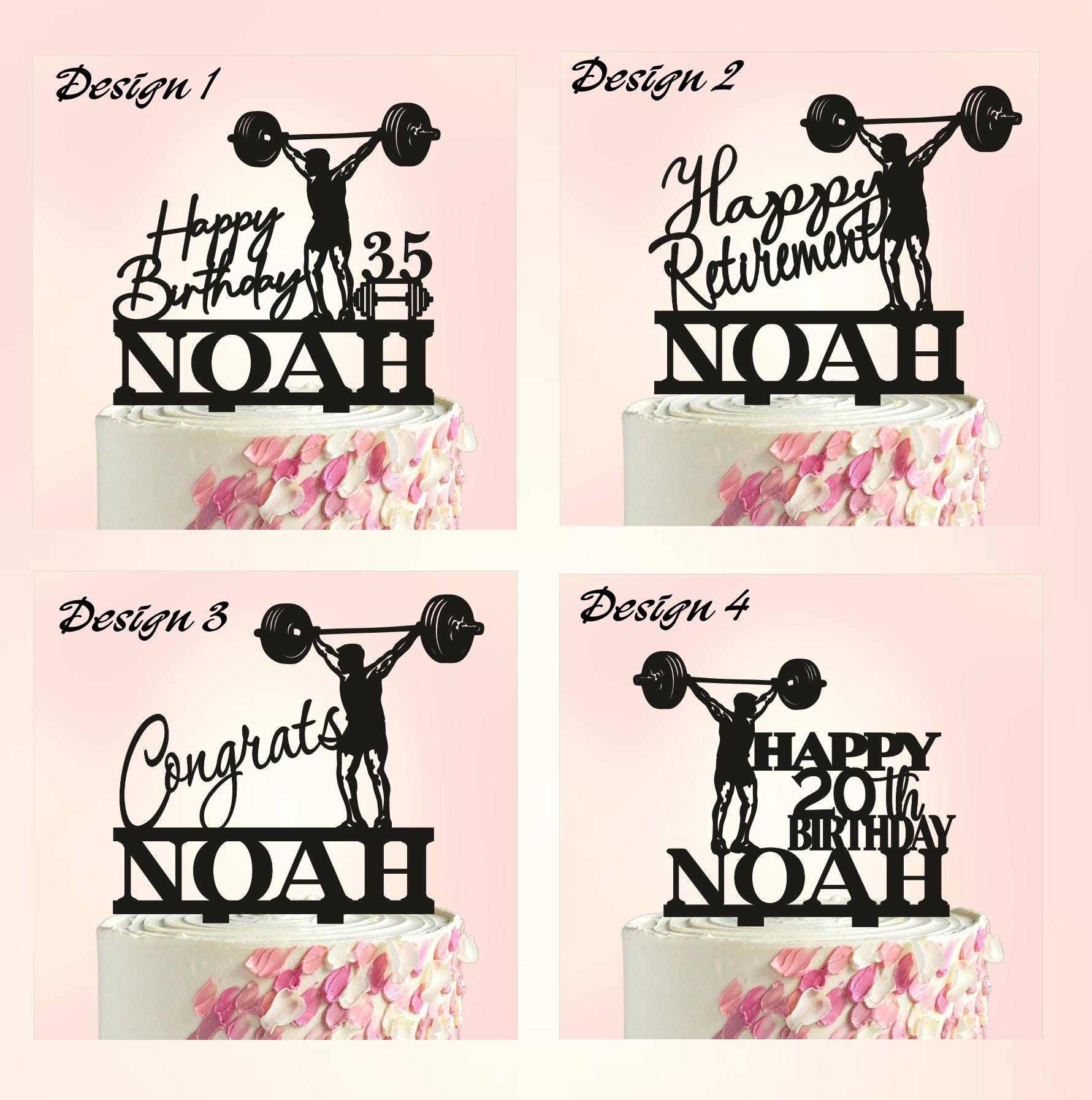 Lifting Weights Cake Topper, Weight Training Cake Topper, Lifting Cake ...