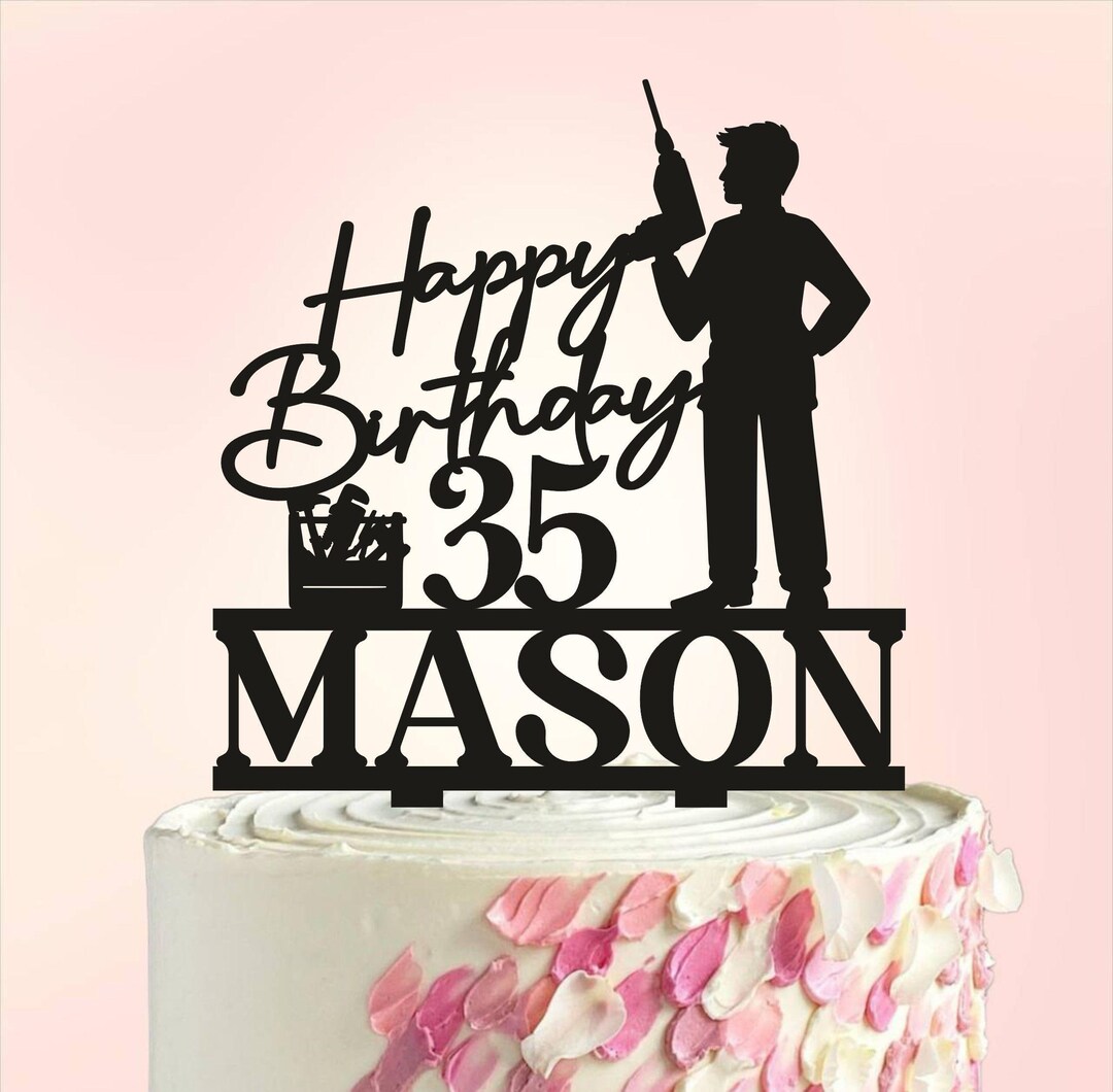Builder Birthday Cake Topper, Carpenter Birthday Decoration ...