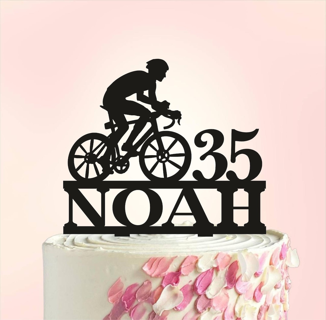 Cycling Birthday Cake Topper, Bicycle Birthday Cake Topper, Road Bike ...