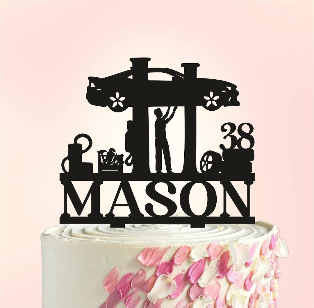 Mechanic Birthday Cake Topper, Auto Mechanic Cake Topper, Personalized ...