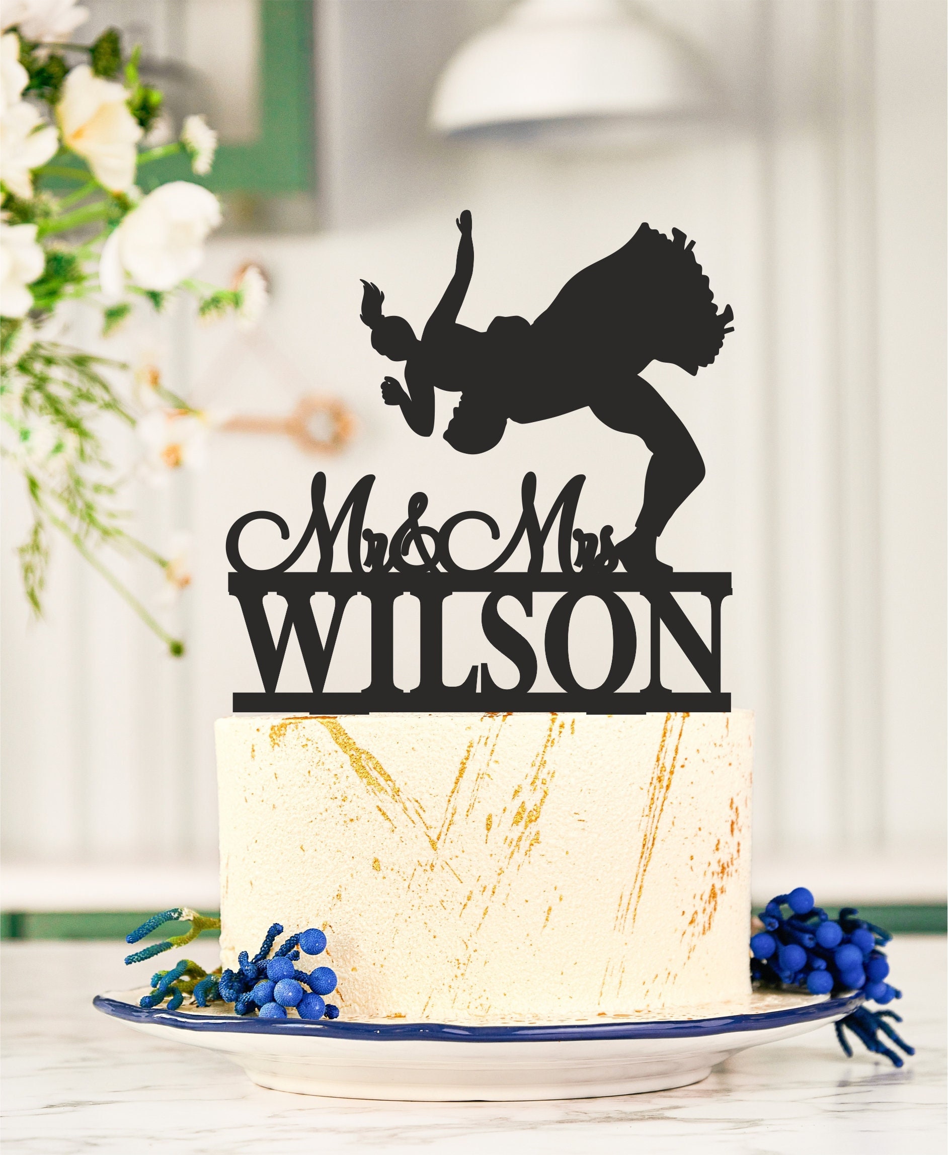 Wedding Cake Topper Wrestling Cake Topper Couple Cake | Etsy