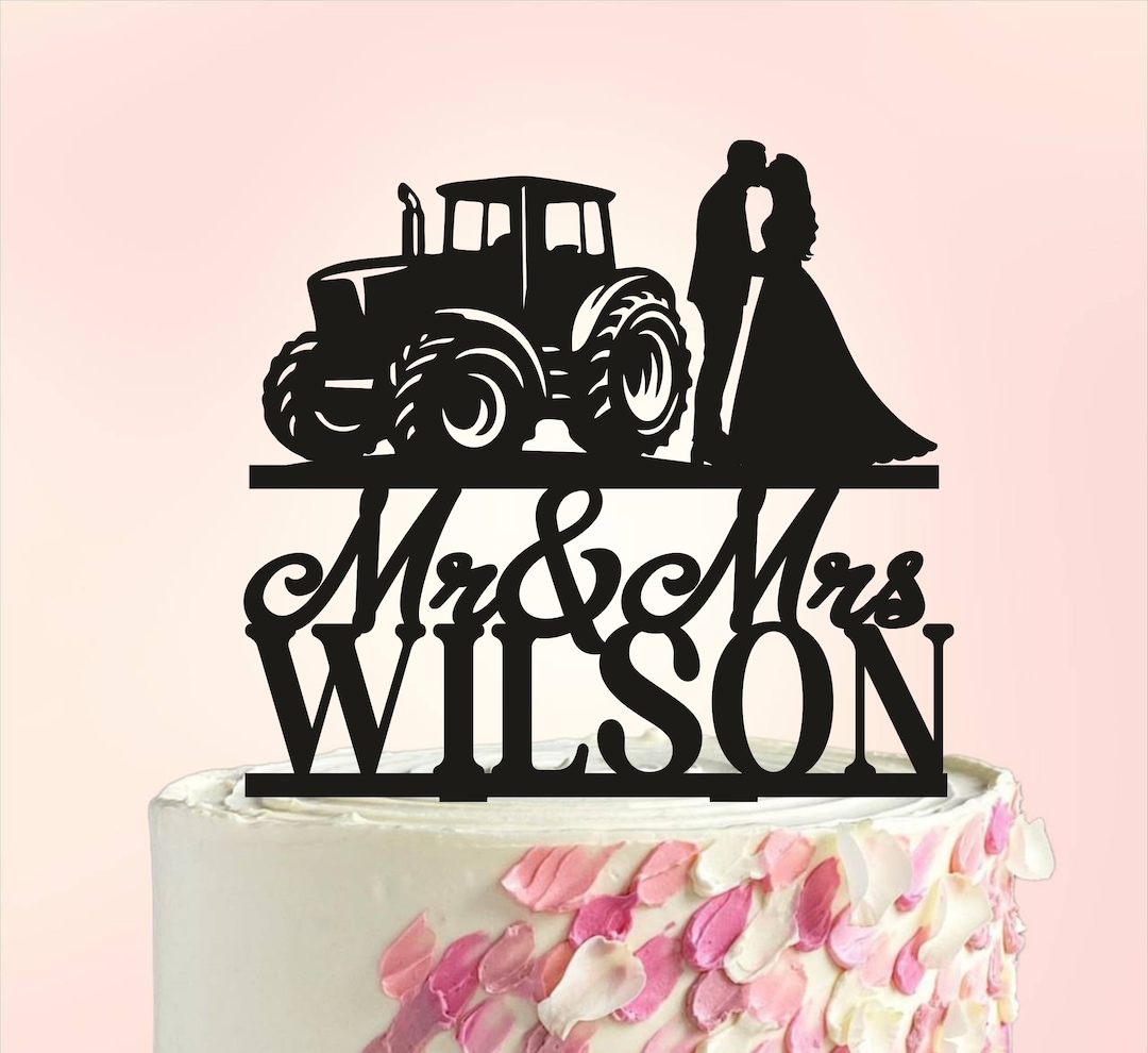 Tractor Wedding Cake Topper, Farmer Wedding Cake Topper, Country ...