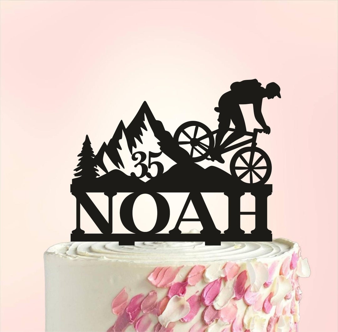 Mountain Biking Birthday Cake Topper, MTB Rider Cake Topper, Bike Cake ...