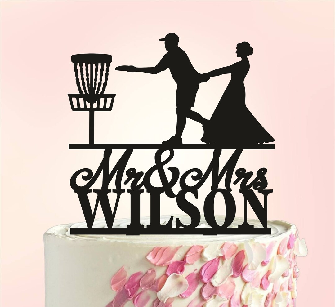 Frisbee Weding Cake Topper, Disc Sport Cake Topper, Bobbleheads Cake ...