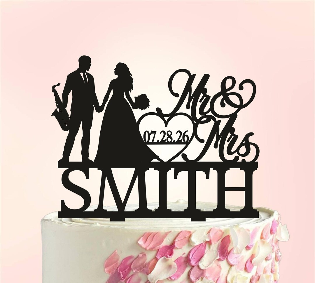 Musician Saxophone Wedding Cake Topper, Saxophonist Cake Topper ...