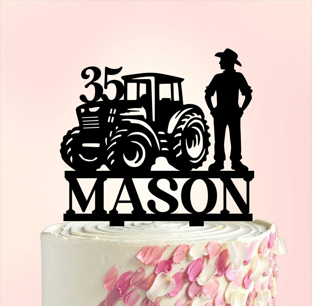 Tractor Birthday Cake Topper, Farmer Birthday Cake Topper, Tractor Cake ...