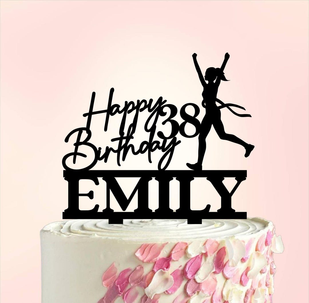 Female Runner Birthday Cake Topper, Runner Cake Topper, Marathon Party ...