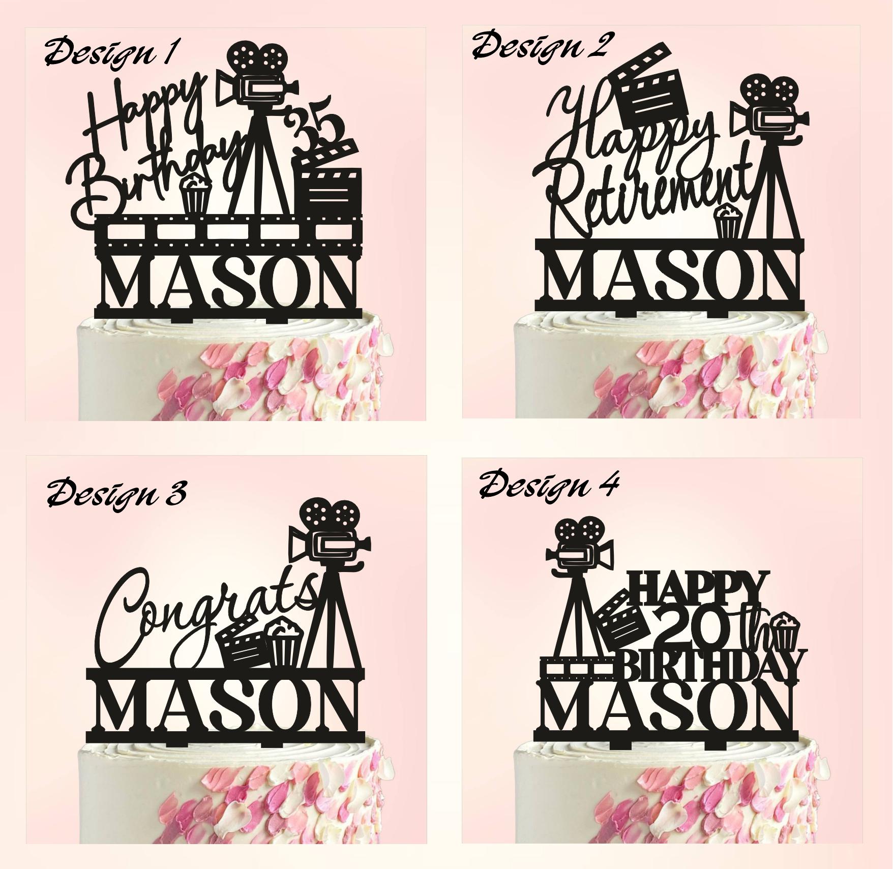 Movie Birthday Cake Topper, Custom Cake Topper, Movies Printable ...