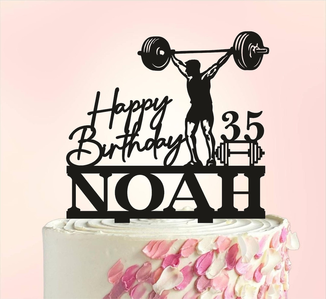 Lifting Weights Cake Topper, Weight Training Cake Topper, Lifting Cake ...