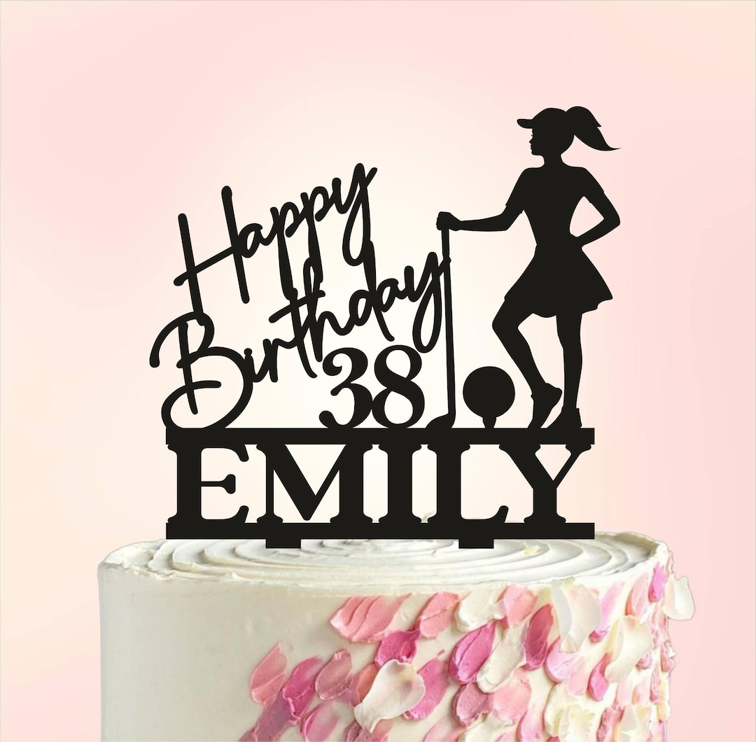 Female Golfer Birthday Cake Topper, Lady Golf Birthday Cake Topper ...