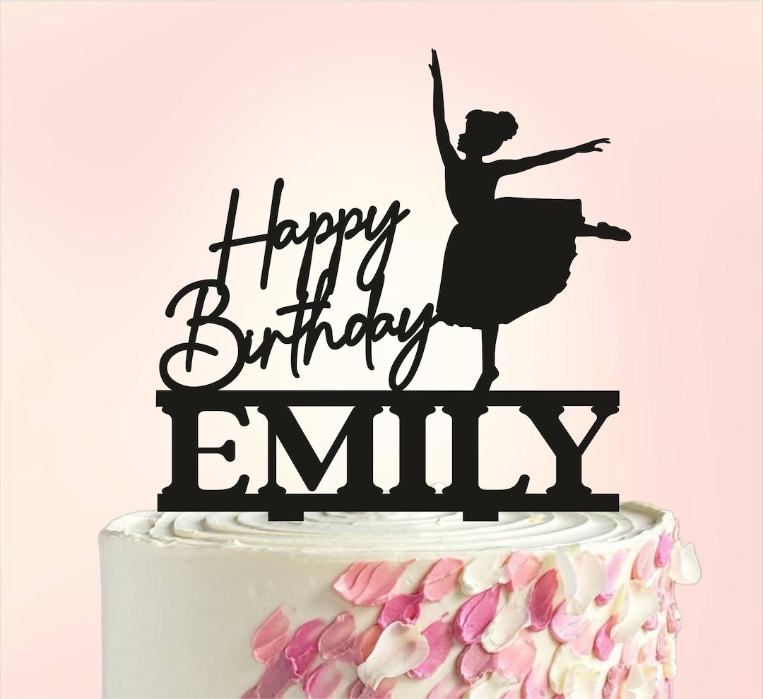 Ballet Dancer Birthday Cake Topper, Silhouette Ballerina Cake ...