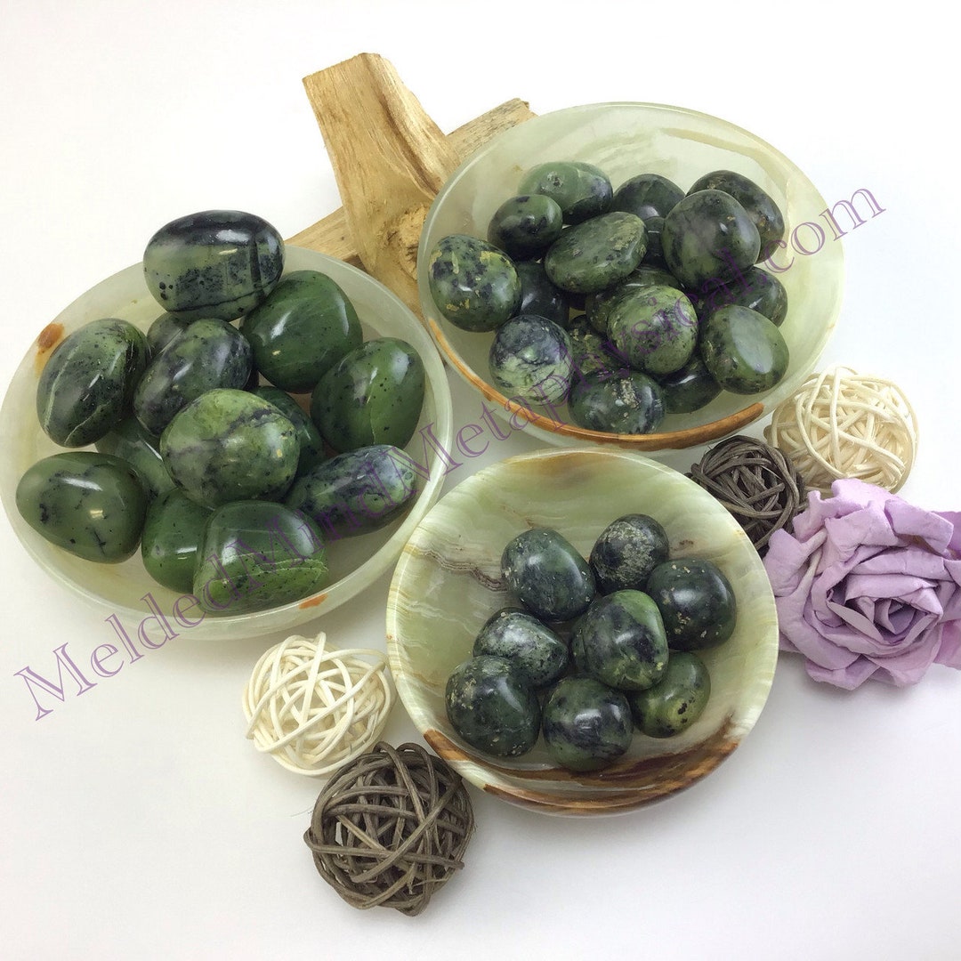 Meldedmind One 1 Nephrite Jade Tumble 3 Sizes Actinolite Green Crystal ...