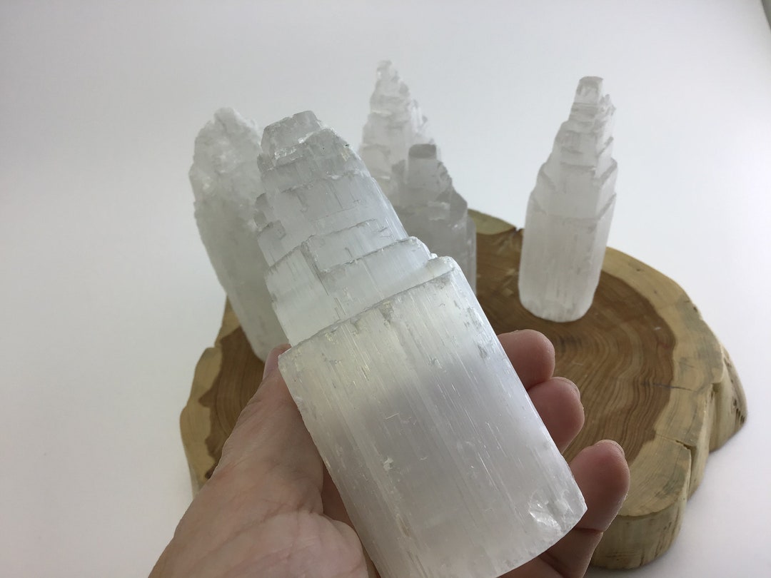 Selenite 4 Inch Towers, Cleansing Towers, Selenite Tower, Energy ...