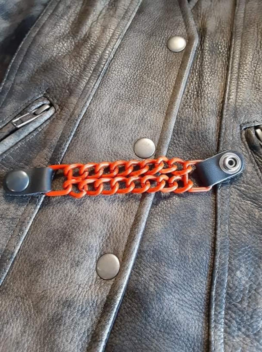 Vest Extender Powder Coating Orange Pink Leather Metal - Etsy