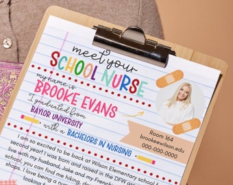 Meet the School Nurse Flyer, Canva Template Editable, Personalized ...