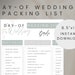 Wedding Packing List Printable Template Day-of Checklist | Etsy