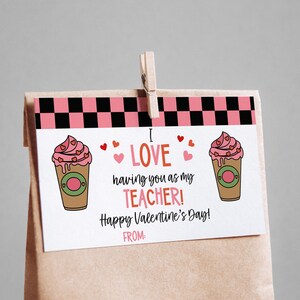 Printable Teacher Gift Tag for Valentine's Day, Classroom Teacher ...