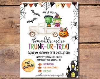 Editable Trick or Treat Halloween Flyer 8.5x11 - Etsy
