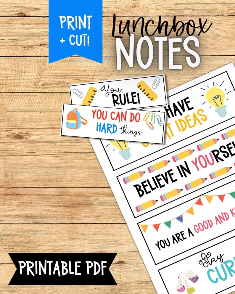 Back to School Lunchbox Notes Printable, Growth Mindset Lunch Box Notes ...