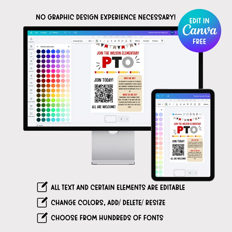 Red & Black PTO Flyer Template, PTO Membership Flyer, PTO School ...