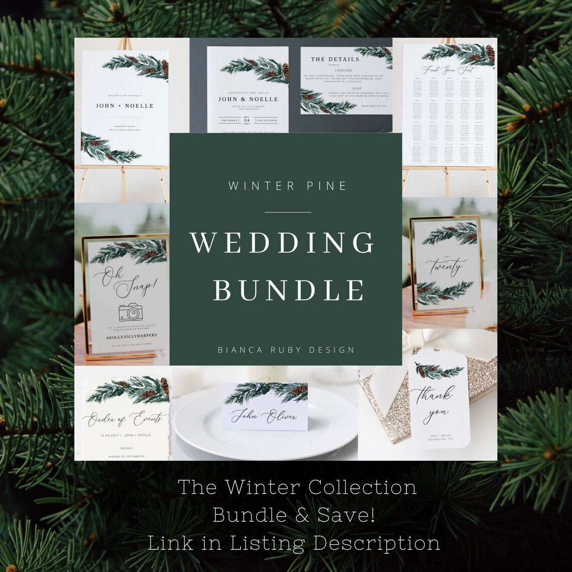 Winter Wedding Hashtag Sign Template Instagram Hashtag Sign | Etsy