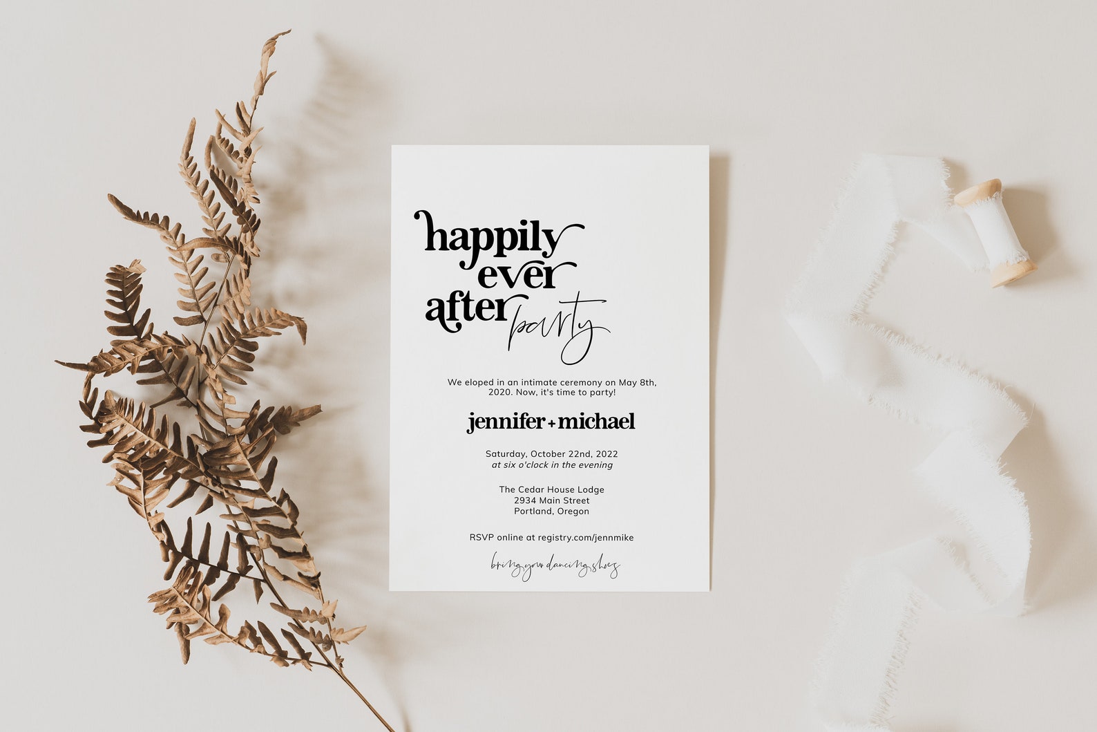 Happily Ever After Party Invitation Template 5x7 - Etsy