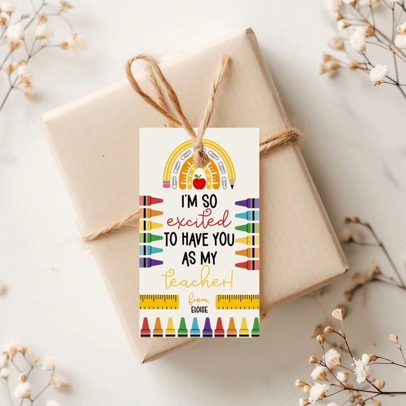 Back to School Teacher Gift Tag Template, Editable Gift Tag for First ...