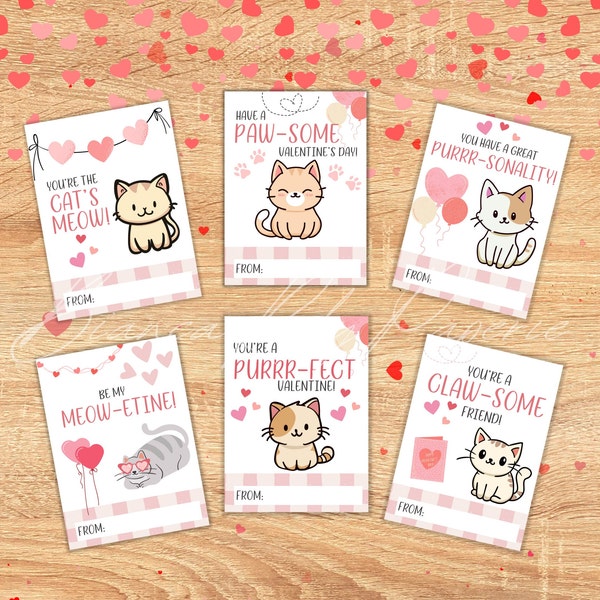 Cat Valentine Card - Etsy