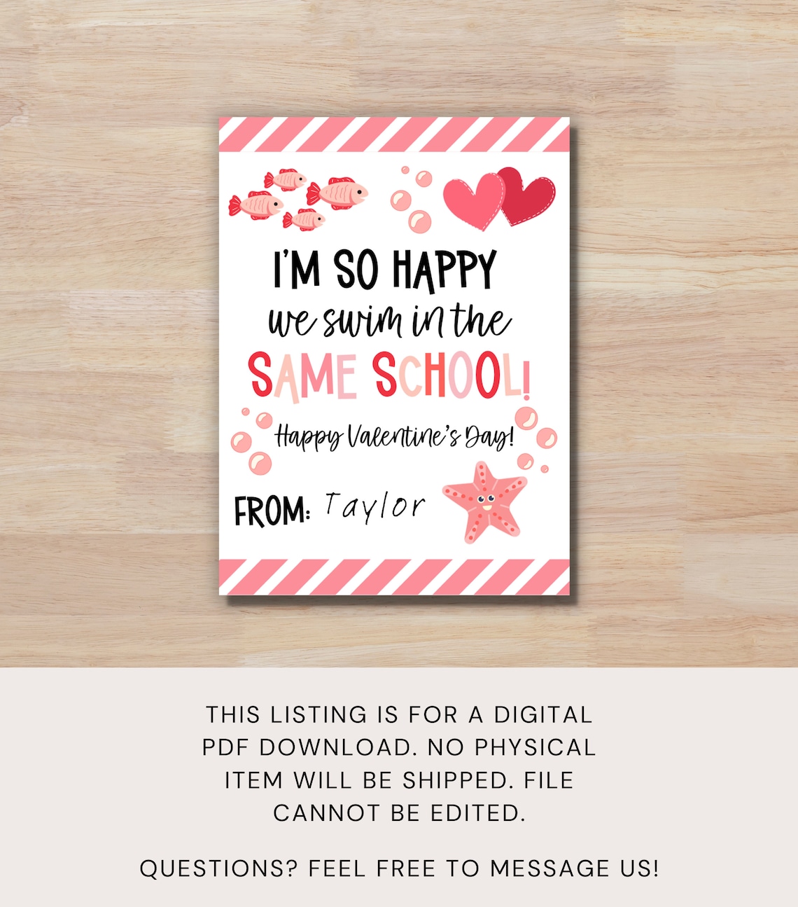 Printable Fish Valentine's Day Cards, Cute Classroom Valentine's Day ...