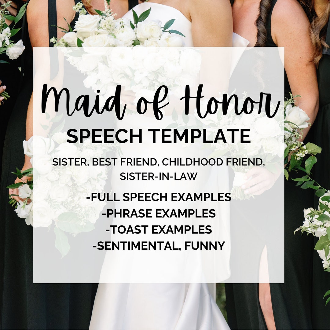 Heartfelt Maid of Honor Speech Writing Guide | 15 Page Ebook With Full ...