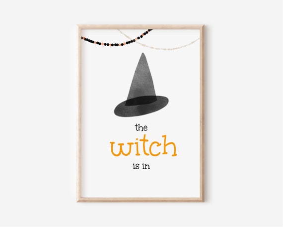 Office Halloween Printable Sign the Witch is in Workplace - Etsy Finland