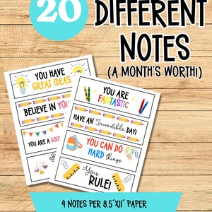 Back to School Lunchbox Notes Printable, Growth Mindset Lunch Box Notes ...