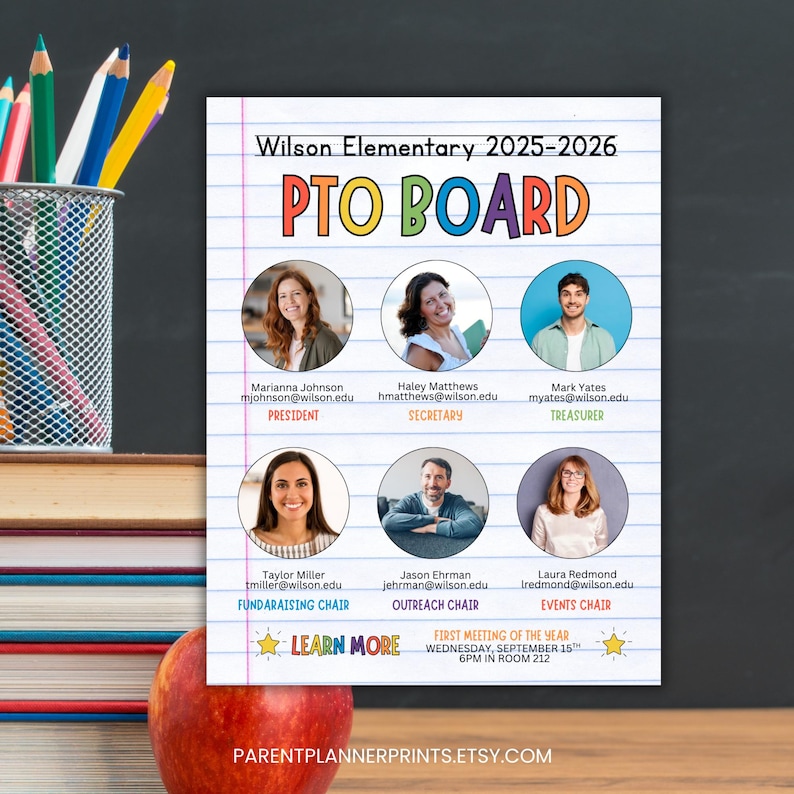 Editable Meet the PTO Board Flyer | Canva Template (8.5x11 In) - Etsy