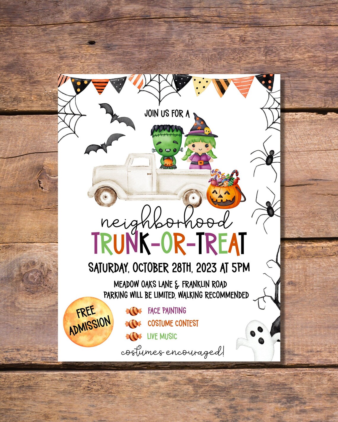 Editable Trunk or Treat Halloween Flyer 8.5x11 - Etsy