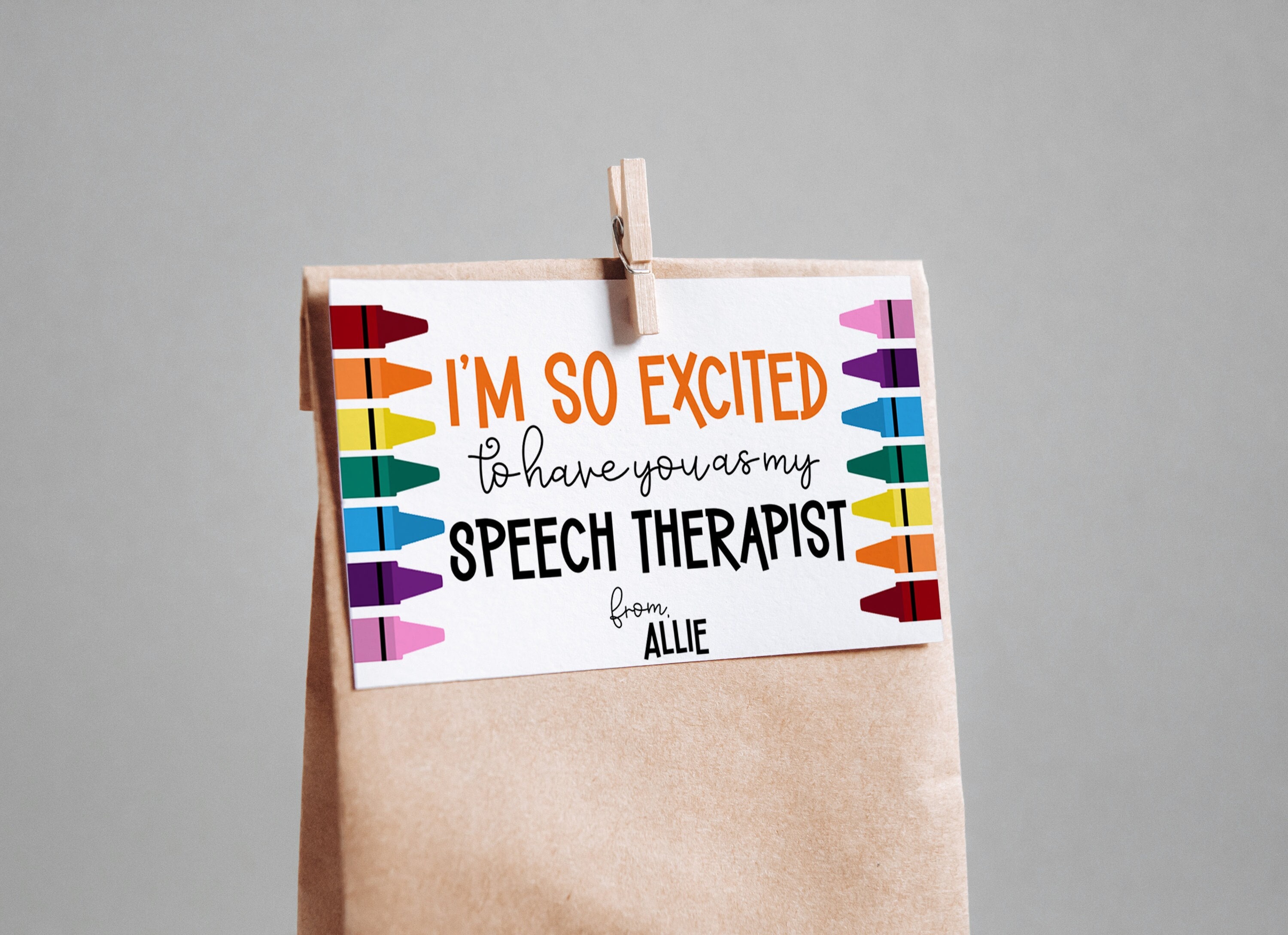 Back to School Speech Therapist Gift Tag Editable Template - Etsy