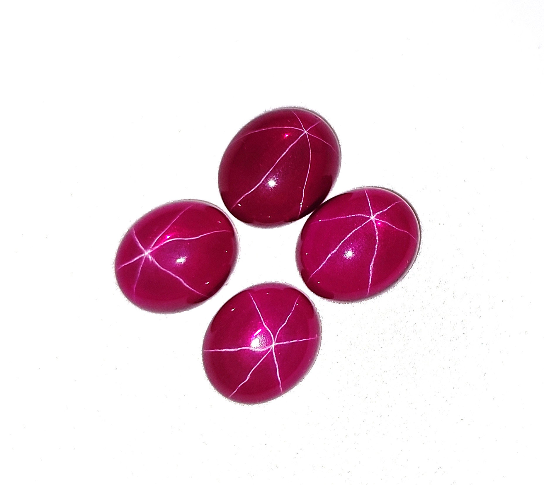 Star Sapphire Gemstone 12X10 MM Sapphire Star Red Color 4 Pieces Star ...