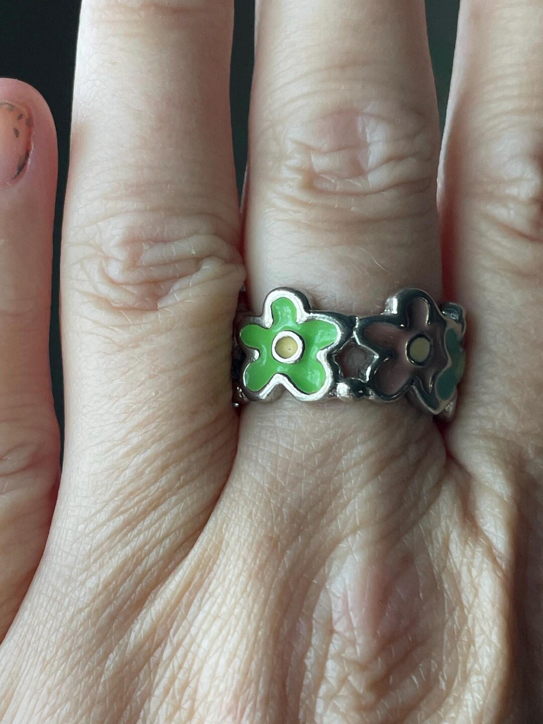 90s Flower Power Ring - Festival Jewelry - Etsy