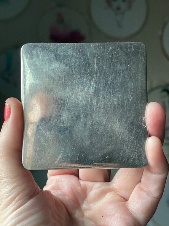 1920s Sterling Silver Compact Vintage Makeup Case - Gem