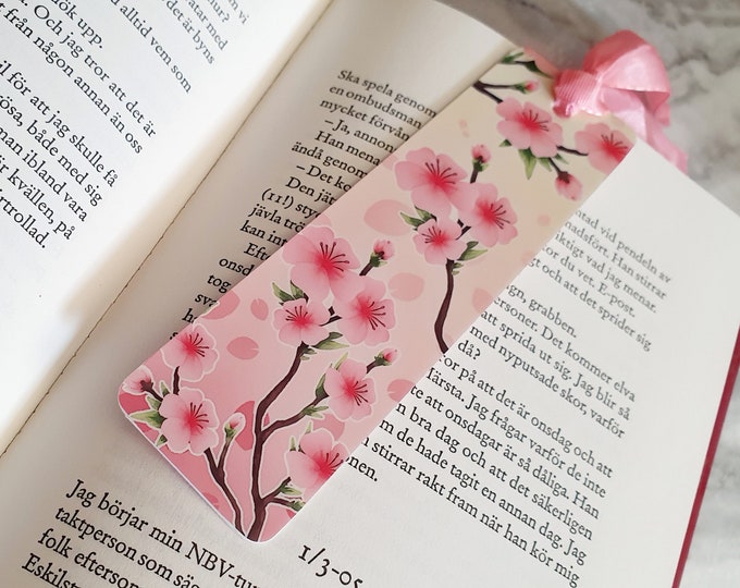 Cherry Blossom Bookmark, Japanese Sakura Flower Art, Hanami Festival ...