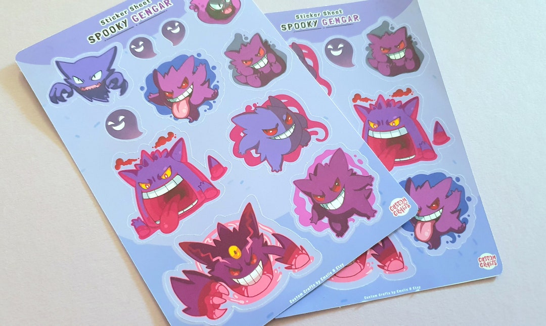 Spooky Gengar, Haunter and Ghastly Sticker Sheet With 11 or 7 Stickers ...