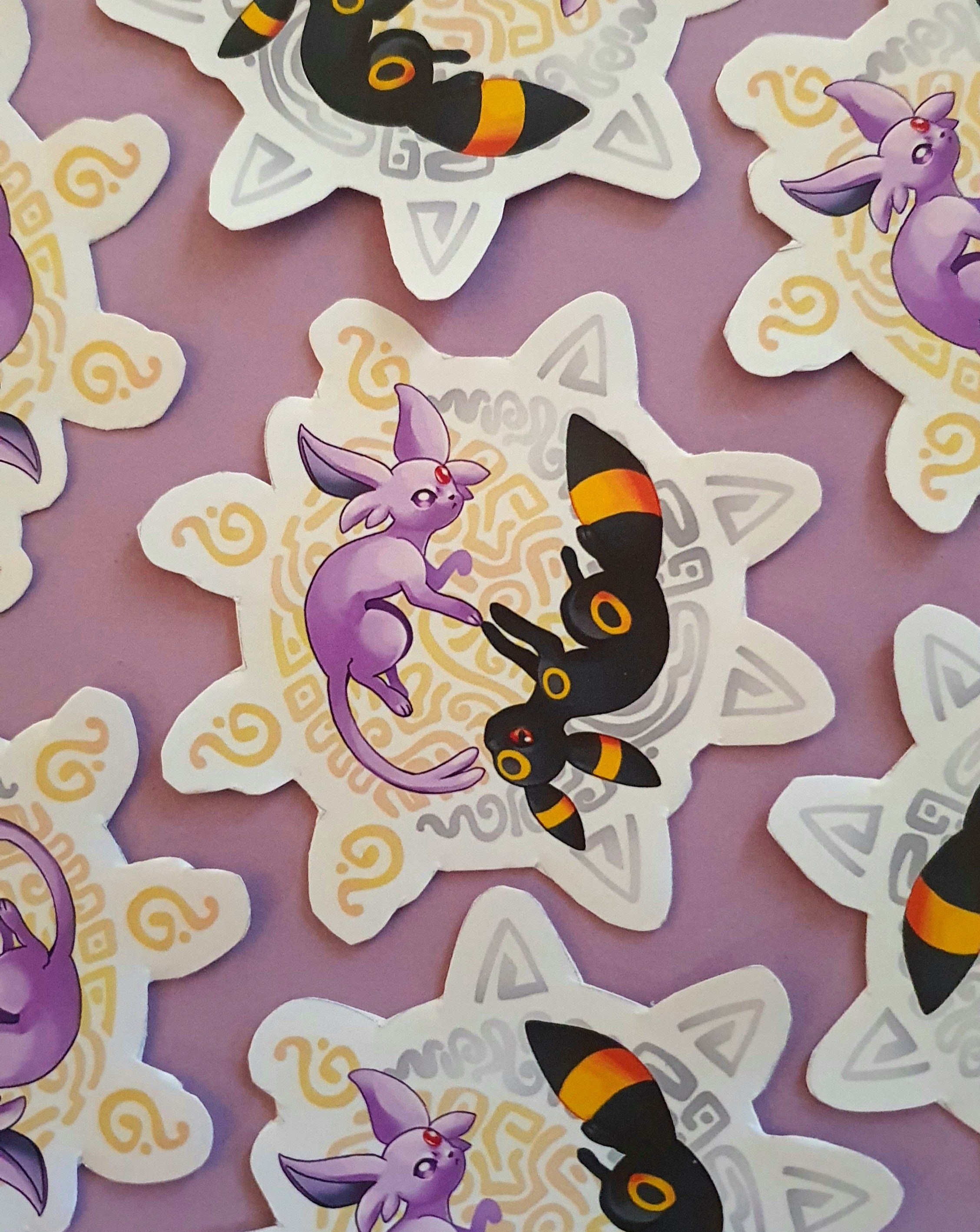 Sticker Sun and Moon Espeon & Umbreon - Etsy