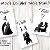 Editable Movie Couples Table Numbers Template 4x6 & 5x7 Signs for ...