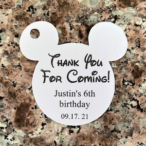 Mickey Head Birthday or Wedding Gift Tags - Personalized Tags for Guest ...