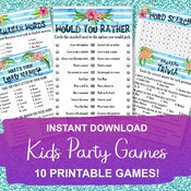 Luau Party Game Bundle, Printable Luau Games, Luau Party Games for ...