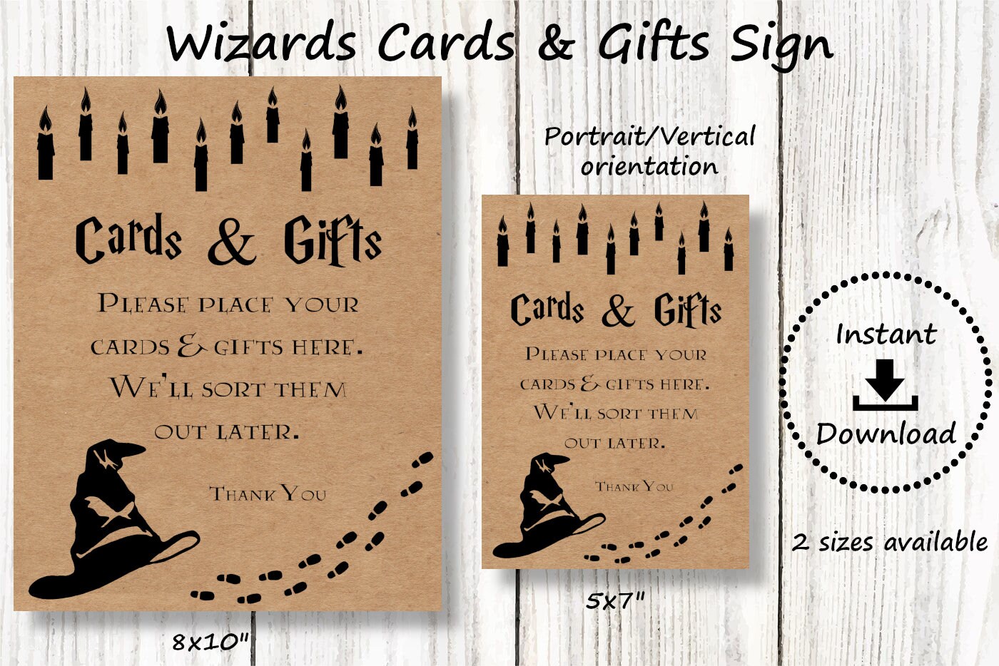 Editable Wizards Cards & Gifts Sign Template - Magical Wedding and ...