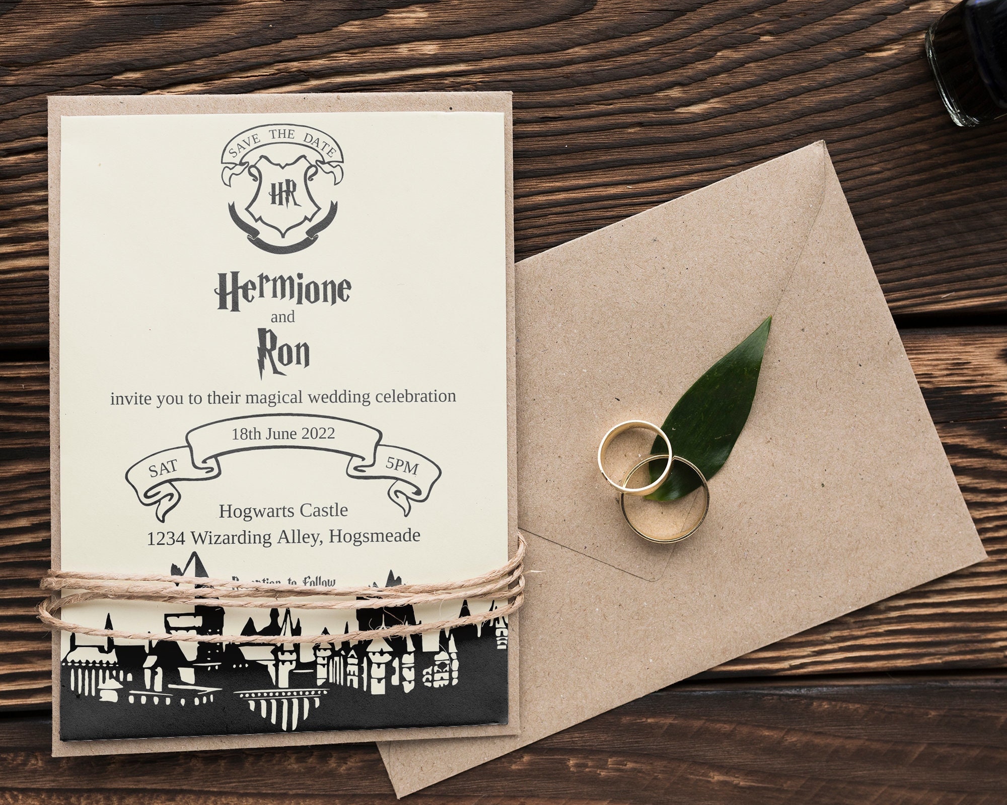 Editable Wizards Wedding Invitation Template Magical Wedding - Etsy