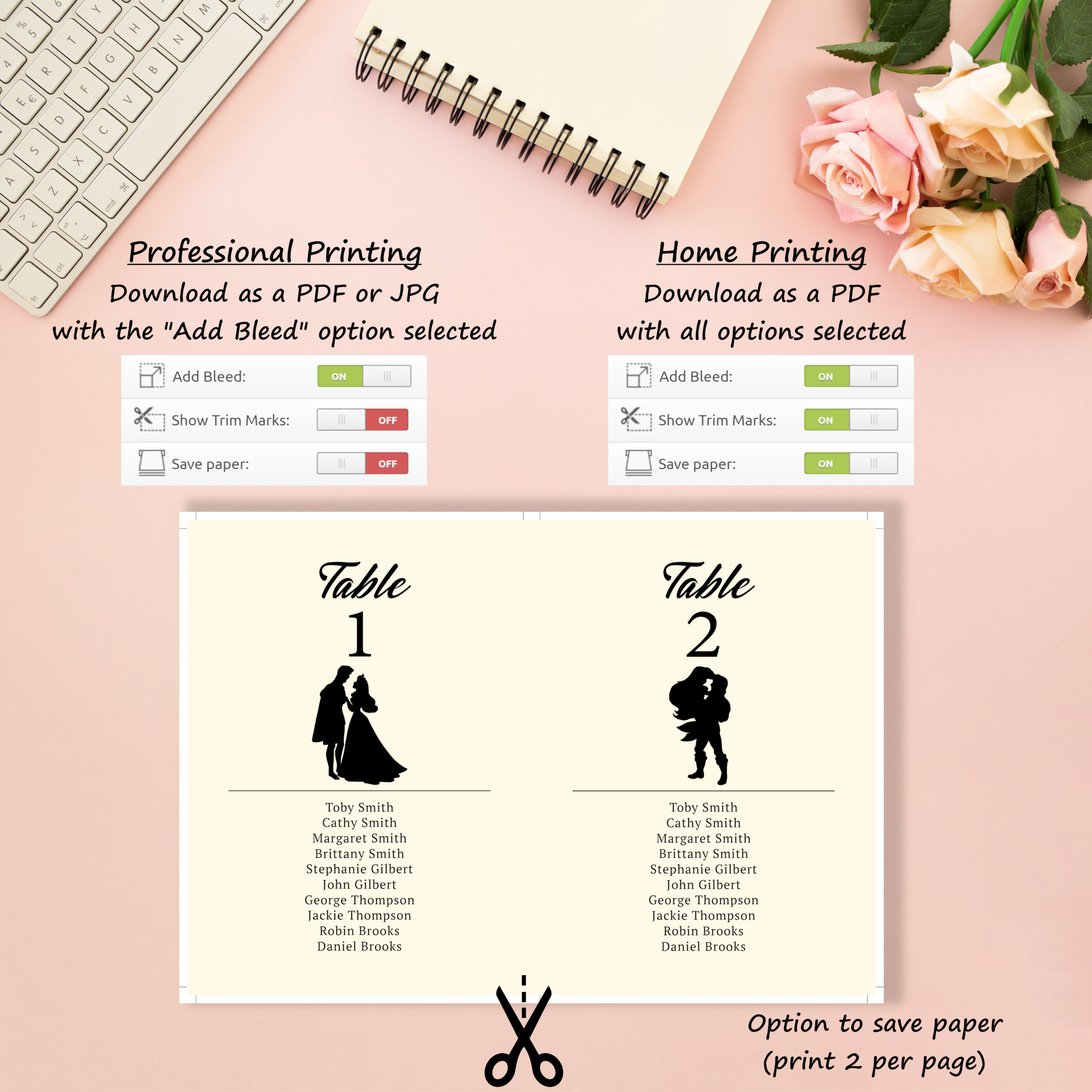 Editable Movie Couples Seating Chart Template - Magical Wedding Table ...