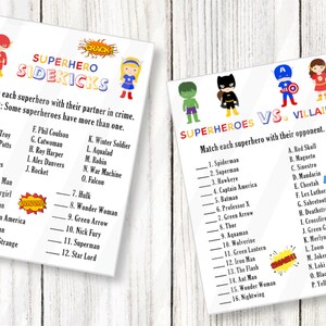 Printable Superhero Party Games Bundle, Kids Activities, Instant ...