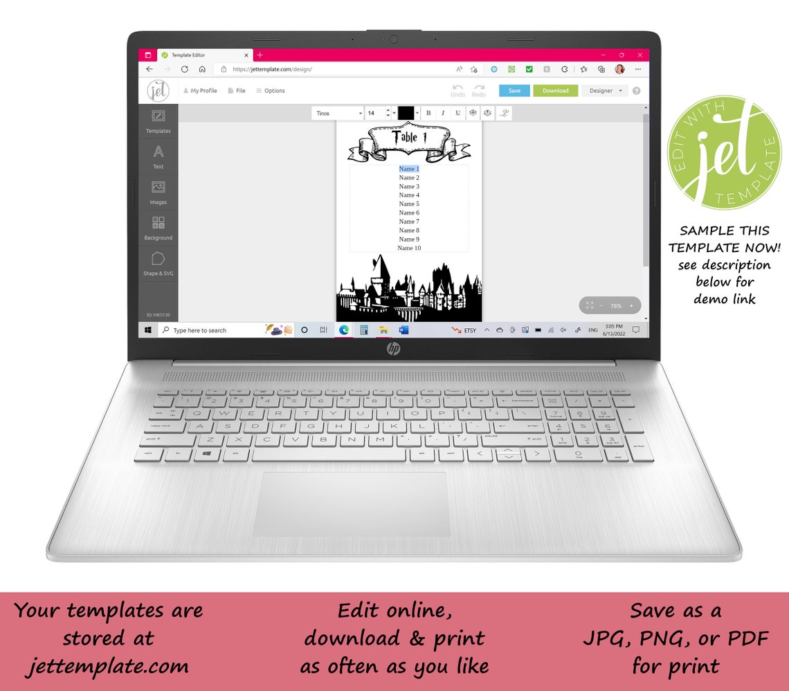 Editable Wizards Seating Chart Template Magical Wedding - Etsy