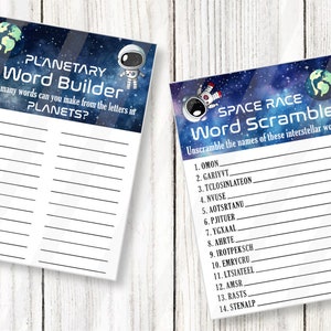 Printable Outer Space Party Games Bundle, Galaxy Kids Activities ...